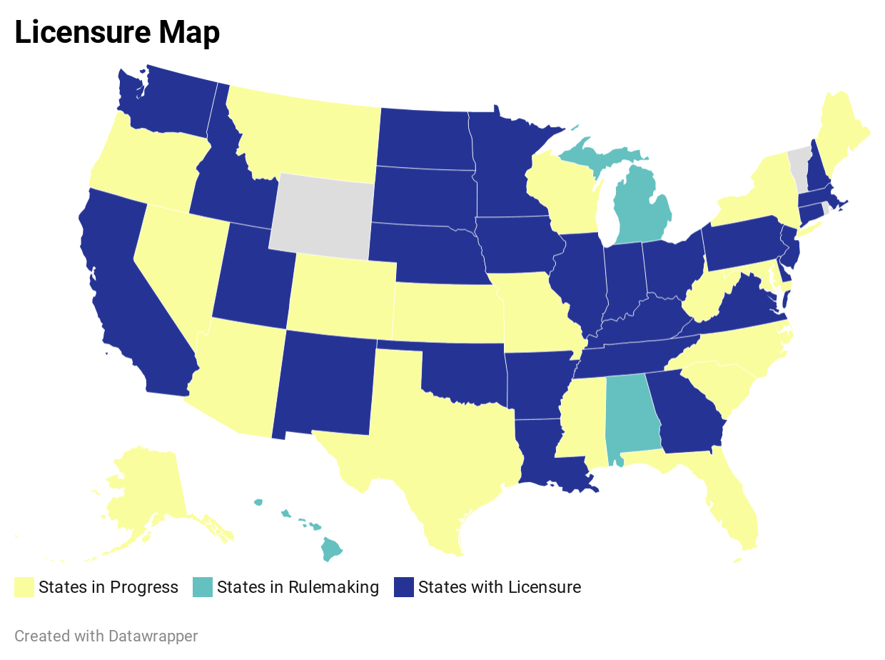 States Issuing Licenses